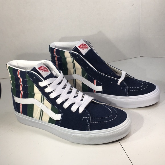 Vans | Shoes | Nwt Vans Sk8 Hi Top Field Daze Dress Blue Skateboard ...